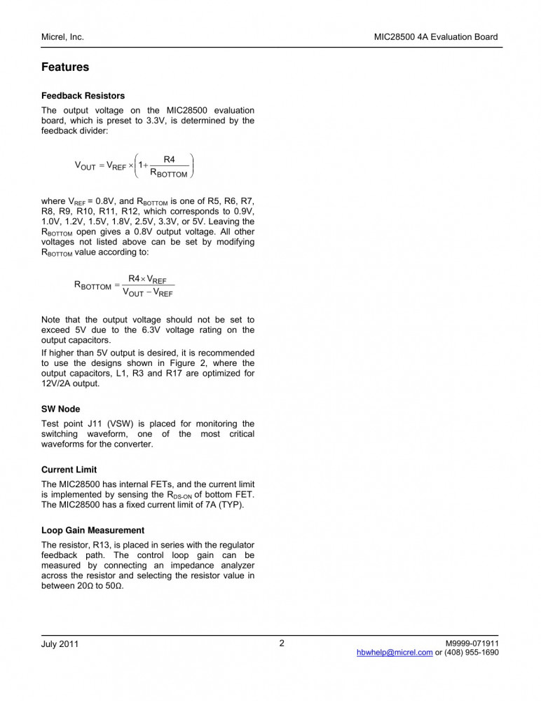 MIC28500-2A-EV technical document page 2