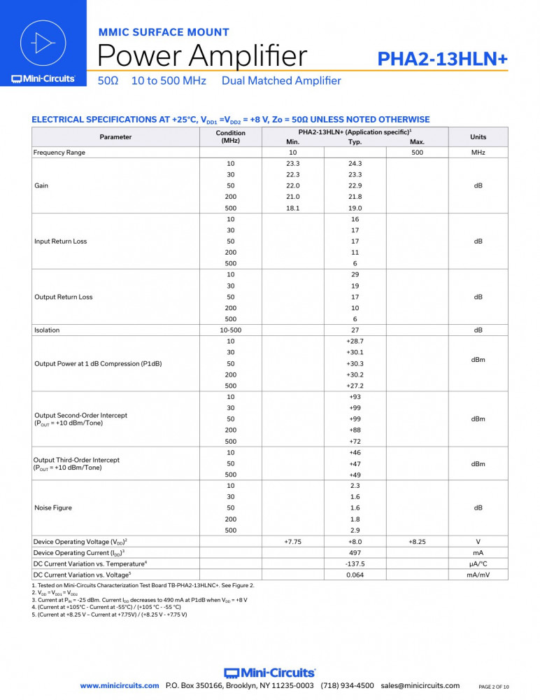 PHA2-13HLN+ datasheet page 2