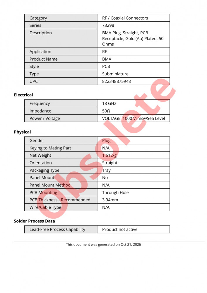 Technical document page image 2 for MOLEX 732980050