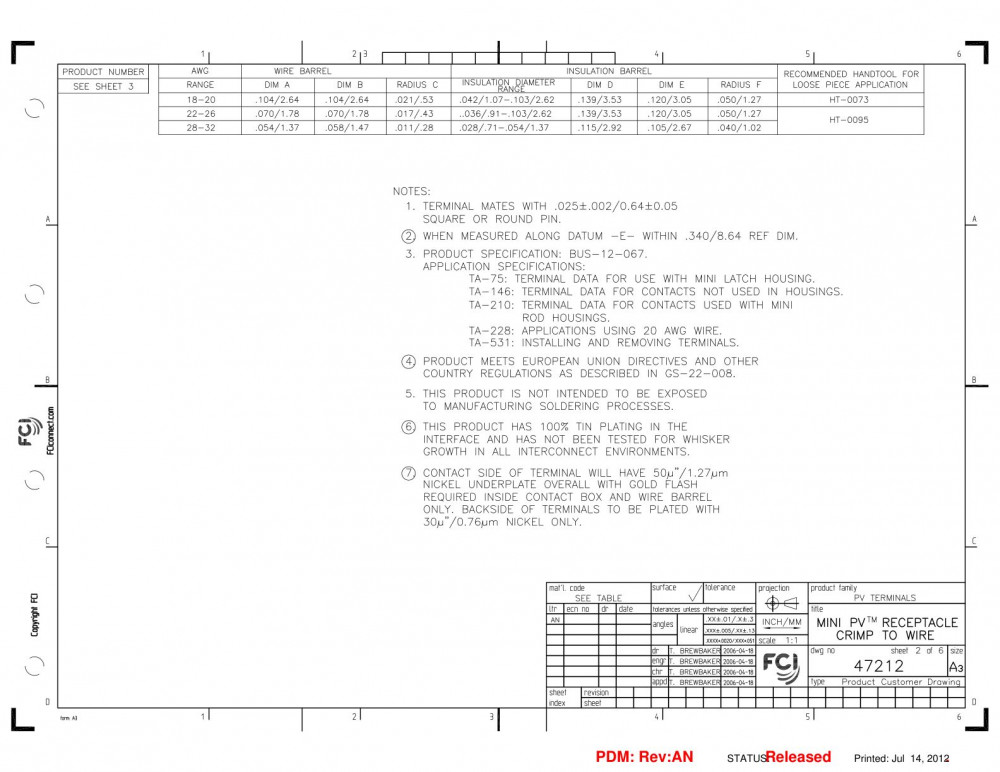Amphenol contact specification page 2