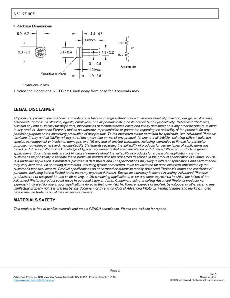 NSL-07-005 datasheet page 2