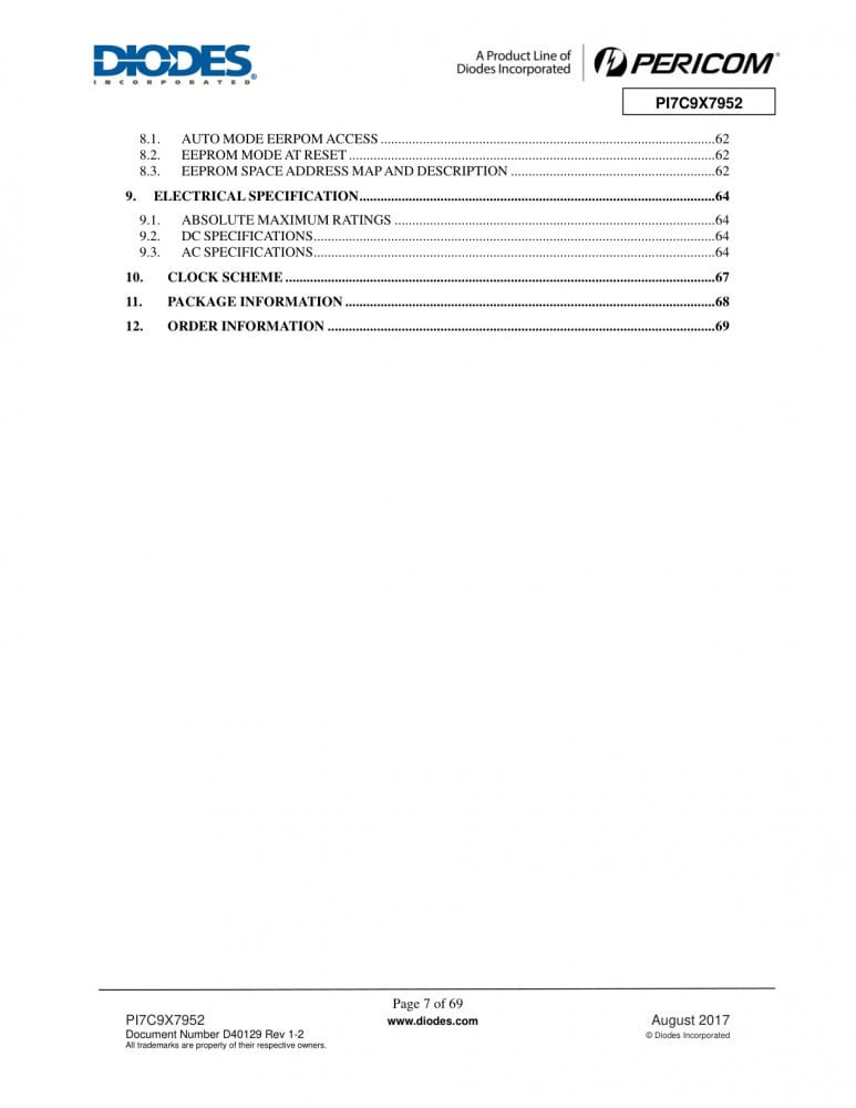 PI7C9X7952 datasheet page 7