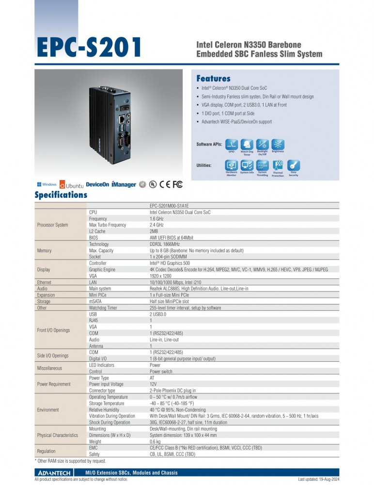 EPC-S201 technical document page 1