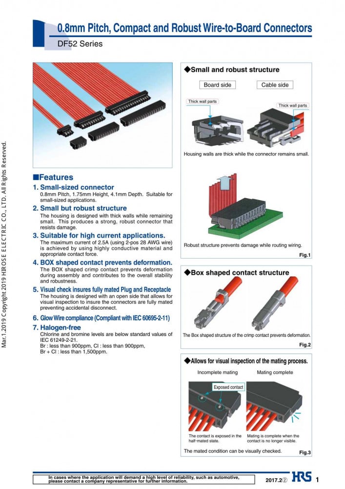 DF52 series datasheet page 1