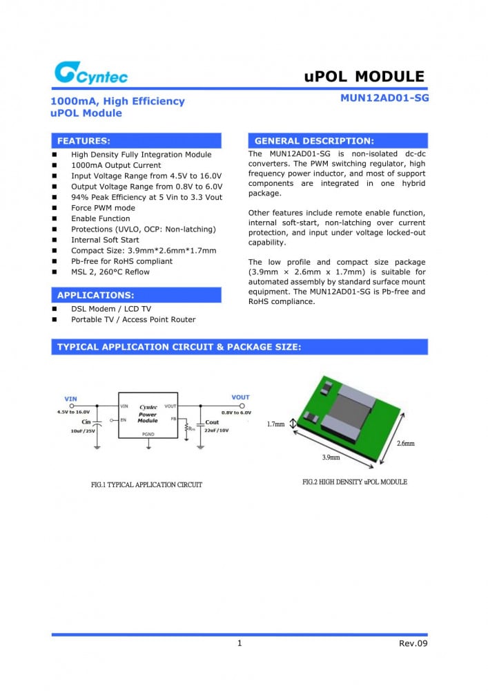 MUN12AD01-SG datasheet page 1
