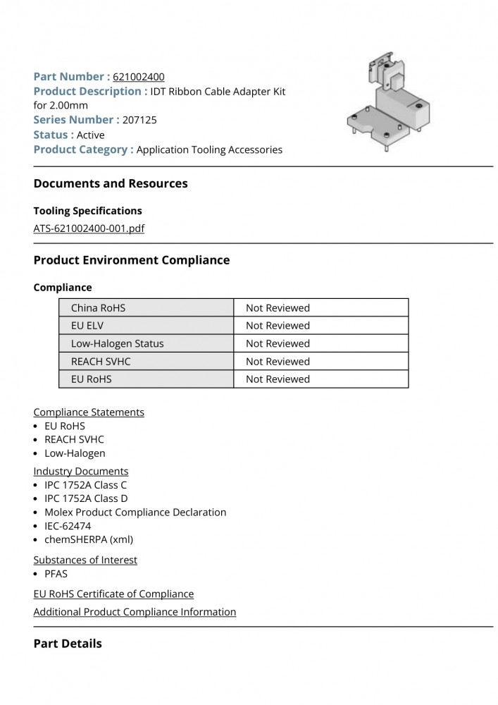 Tooling specification page 1