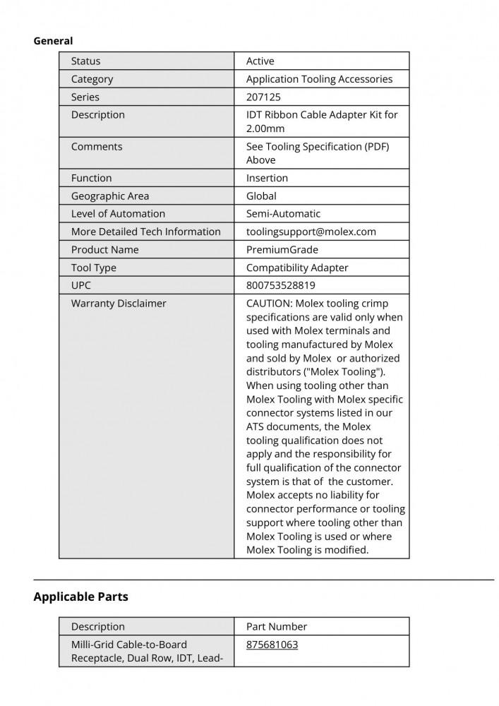Tooling specification page 2