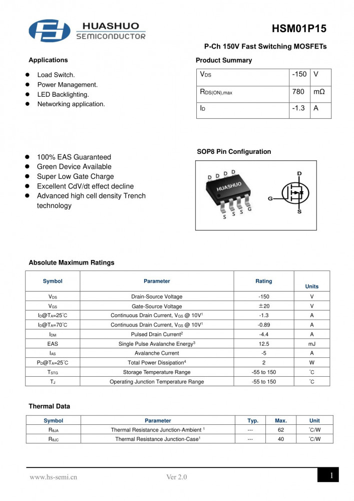 HSM01P15 datasheet page 1