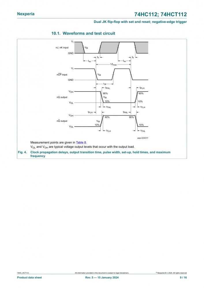 74HC112 datasheet page 9