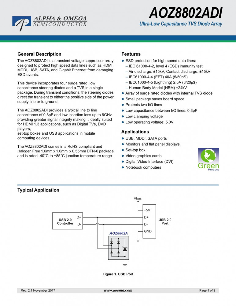 AOZ8802ADI datasheet page 1