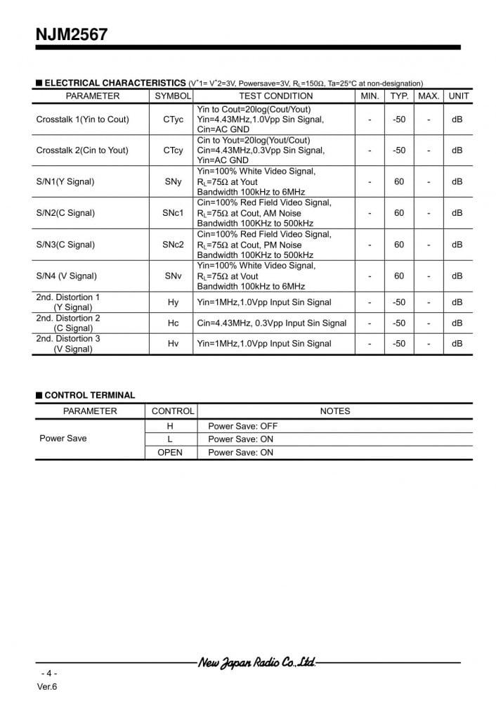 NJM2567V-TE1 datasheet page 4