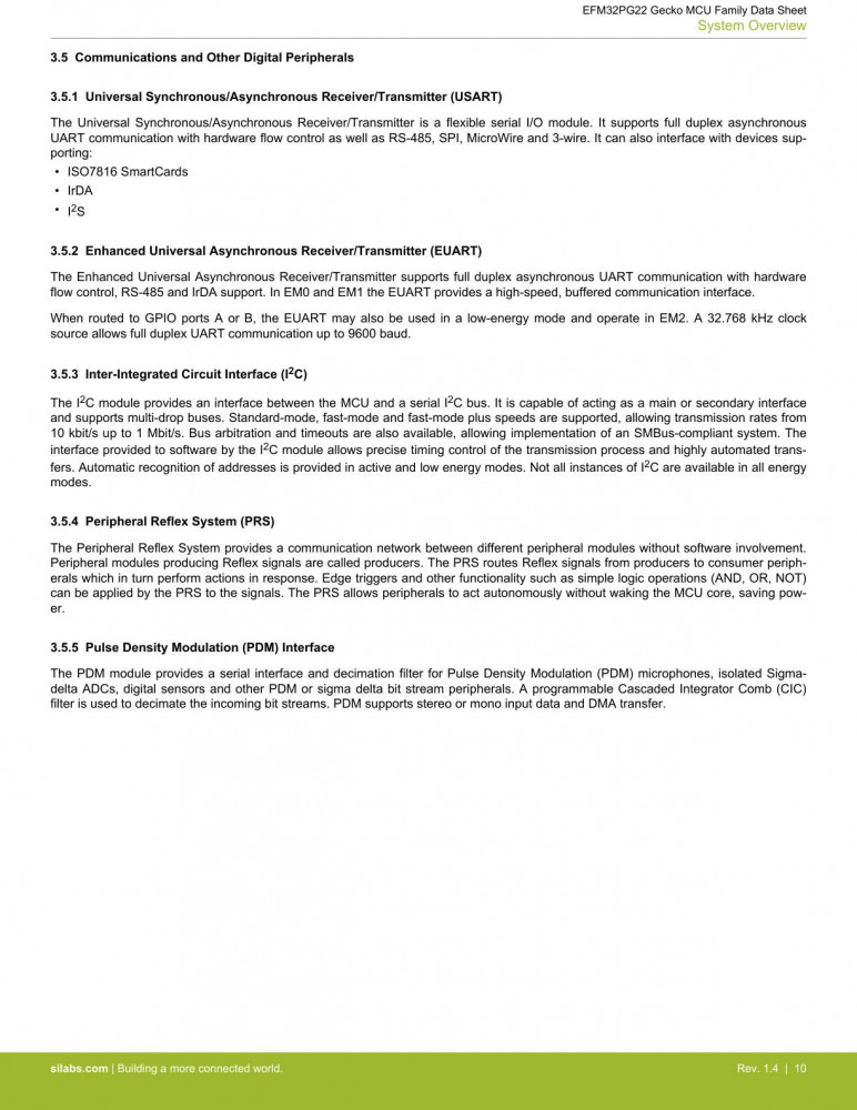 EFM32PG22 datasheet page image 10