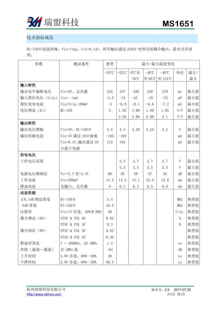 MS1651 datasheet page 2