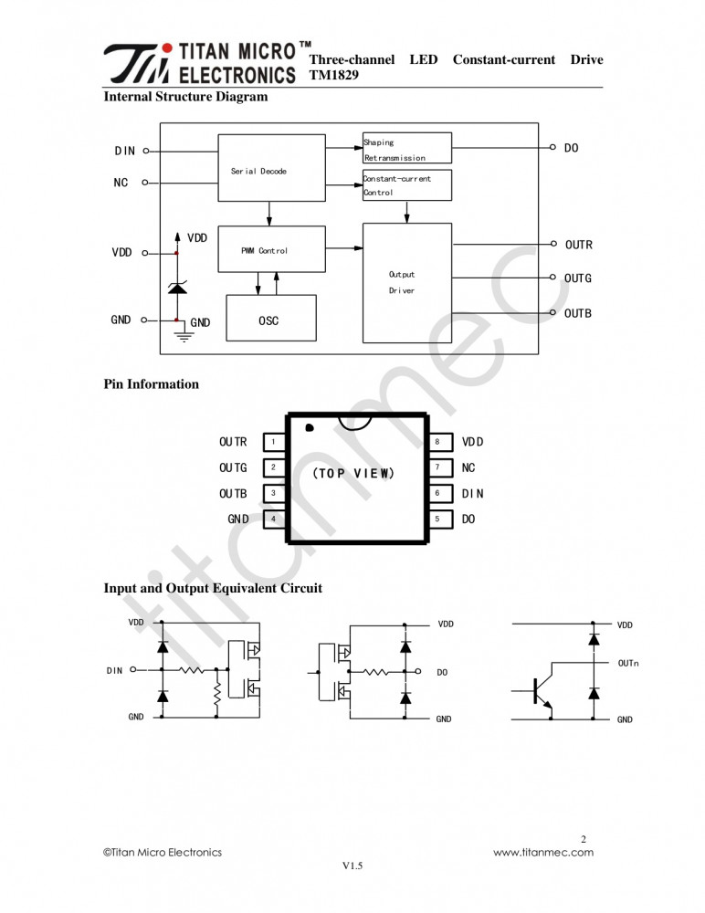 TM1829 datasheet page 2