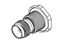 TNC Jack, Right-Angle, Bulkhead Receptacle, PCB, Through Hole, Brass Body, Nickel (Ni) Plated, Nut and Lockwasher Not Included, IP68, Tray, 50 Ohms
