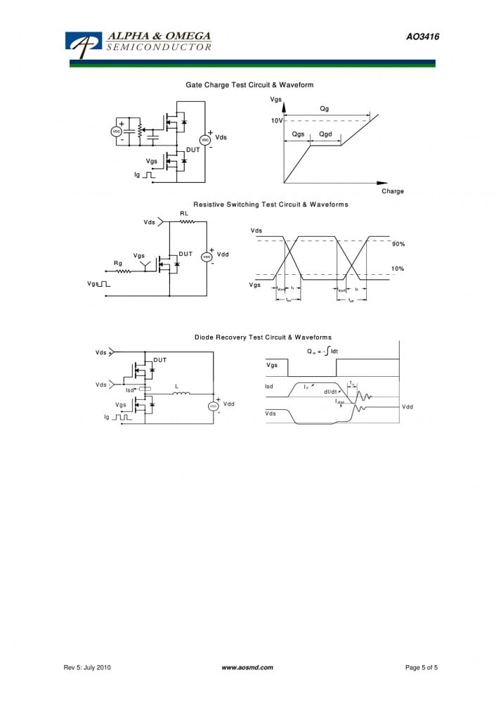AO3416 datasheet page 5