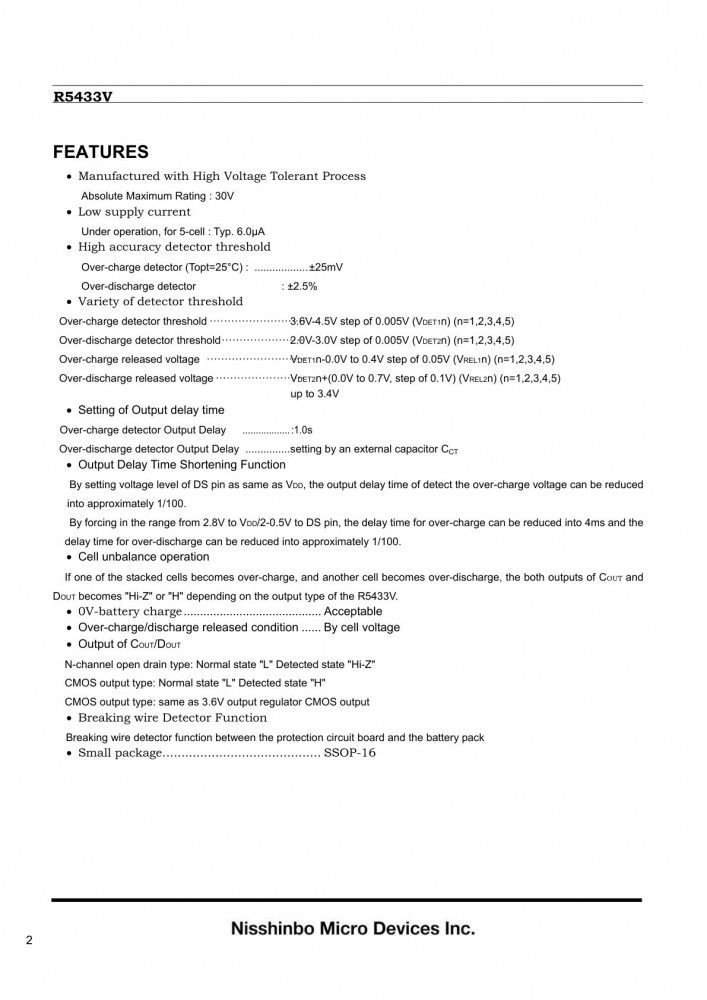 R5433V datasheet page 2