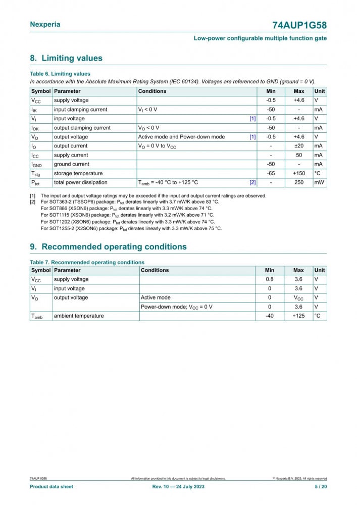 74AUP1G58 datasheet page 5