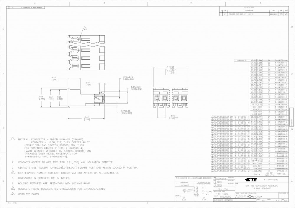 TE Connectivity 3-640599-2 technical drawing page