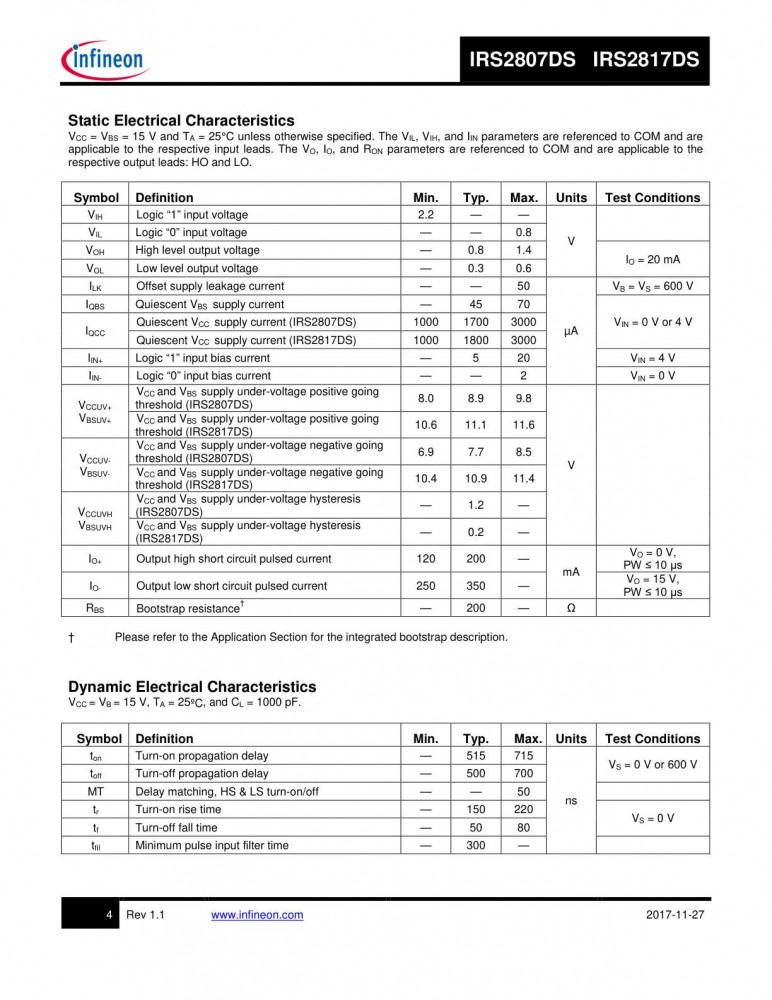 IRS2807D technical document page 4