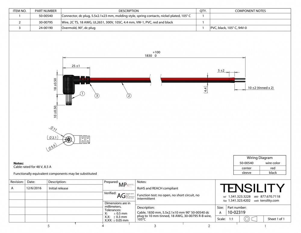 Tensility International 10-02319 product drawing