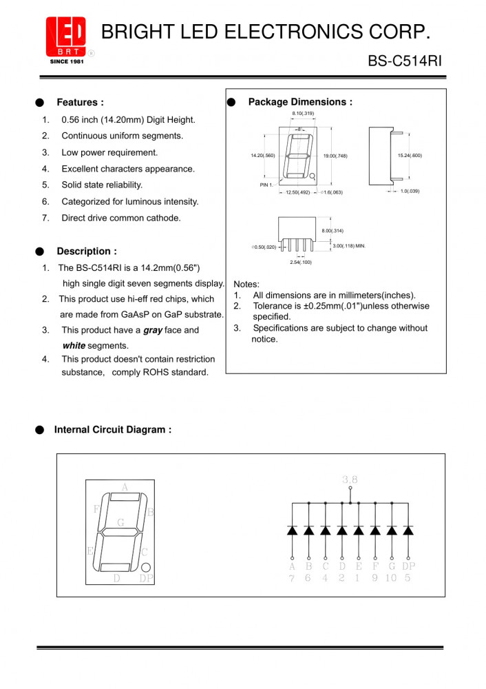BS-C514RI datasheet page 1