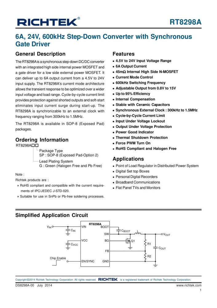 RT8298A document preview page 1