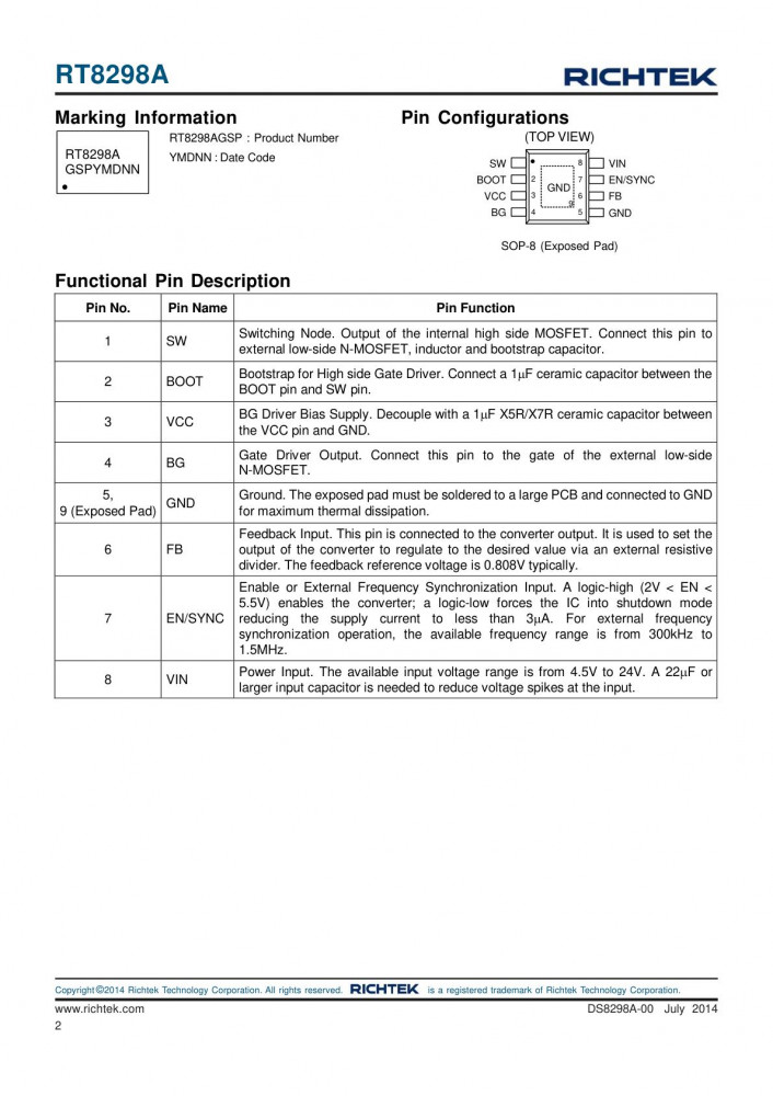 RT8298A document preview page 2