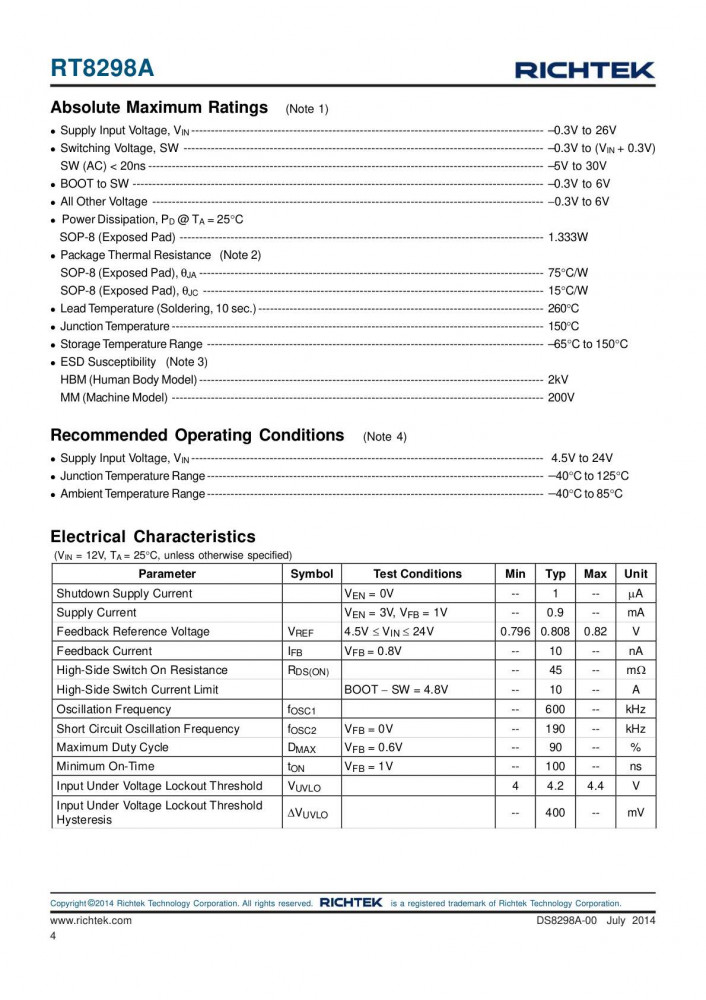 RT8298A document preview page 4
