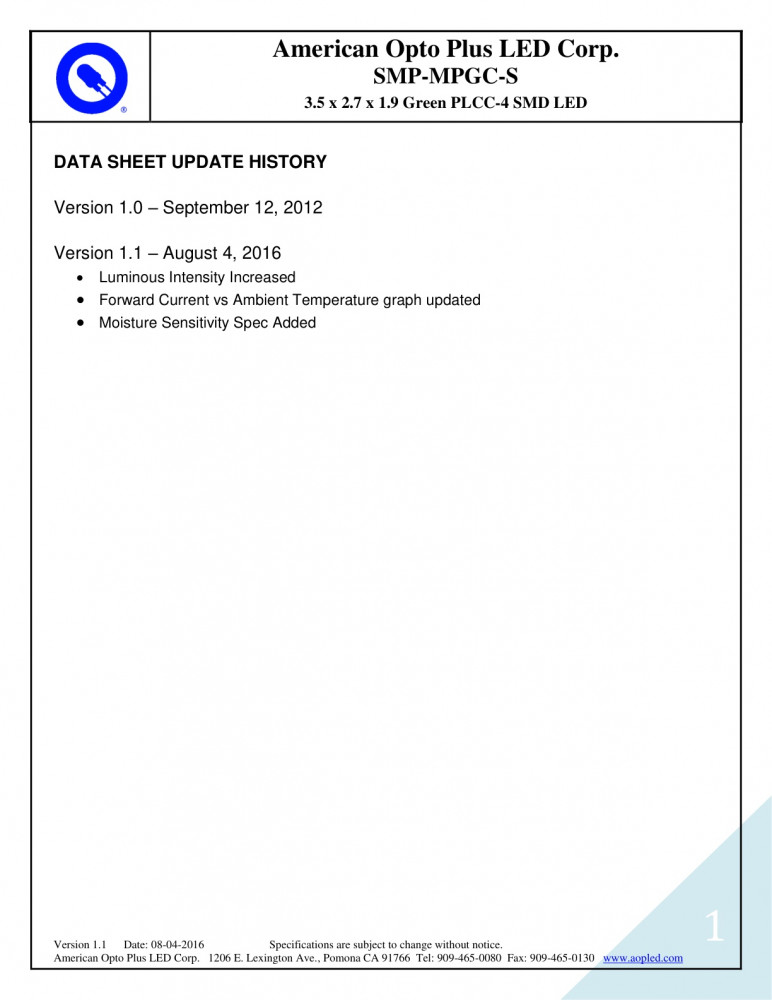 SMP-MPGC-S datasheet page 1