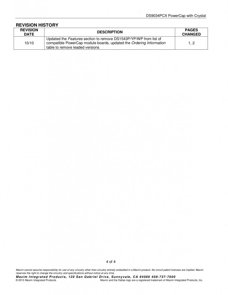 DS9034PCX+ datasheet page 4