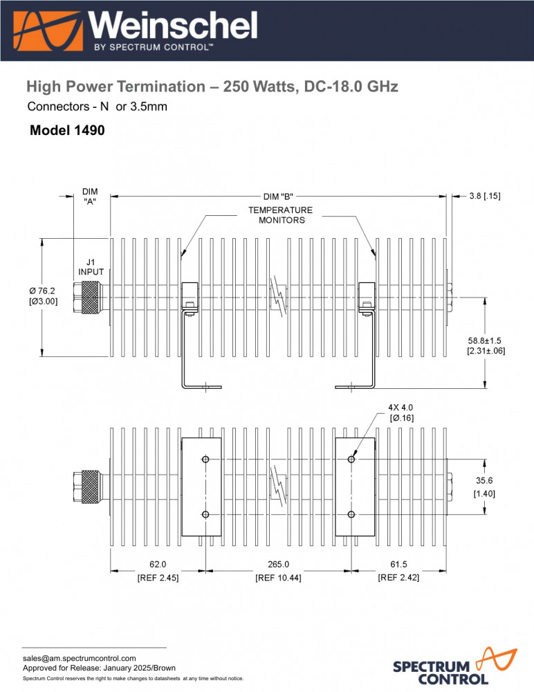 Spectrum Control 1490 series product documentation page 2