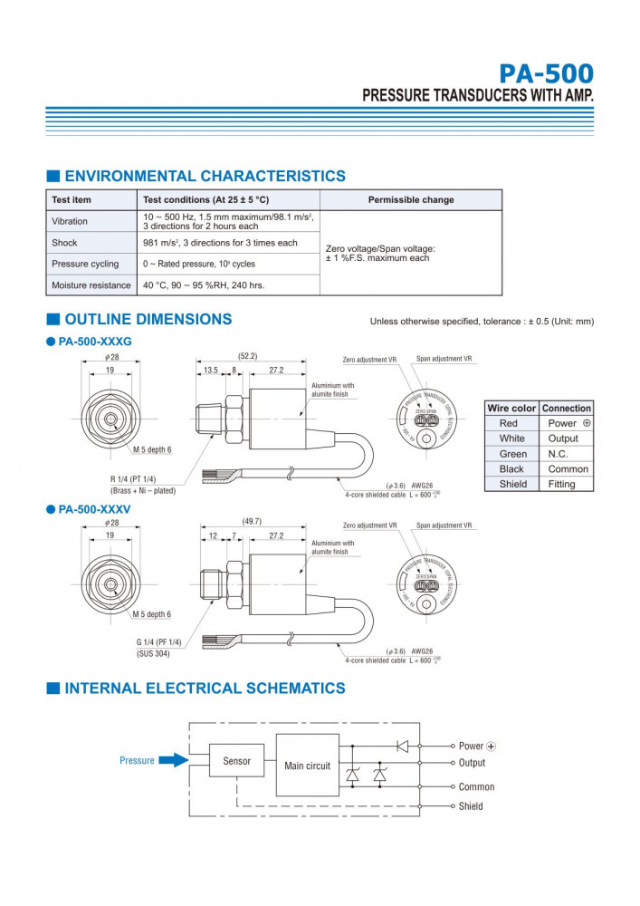 PA-500 technical document, page 3