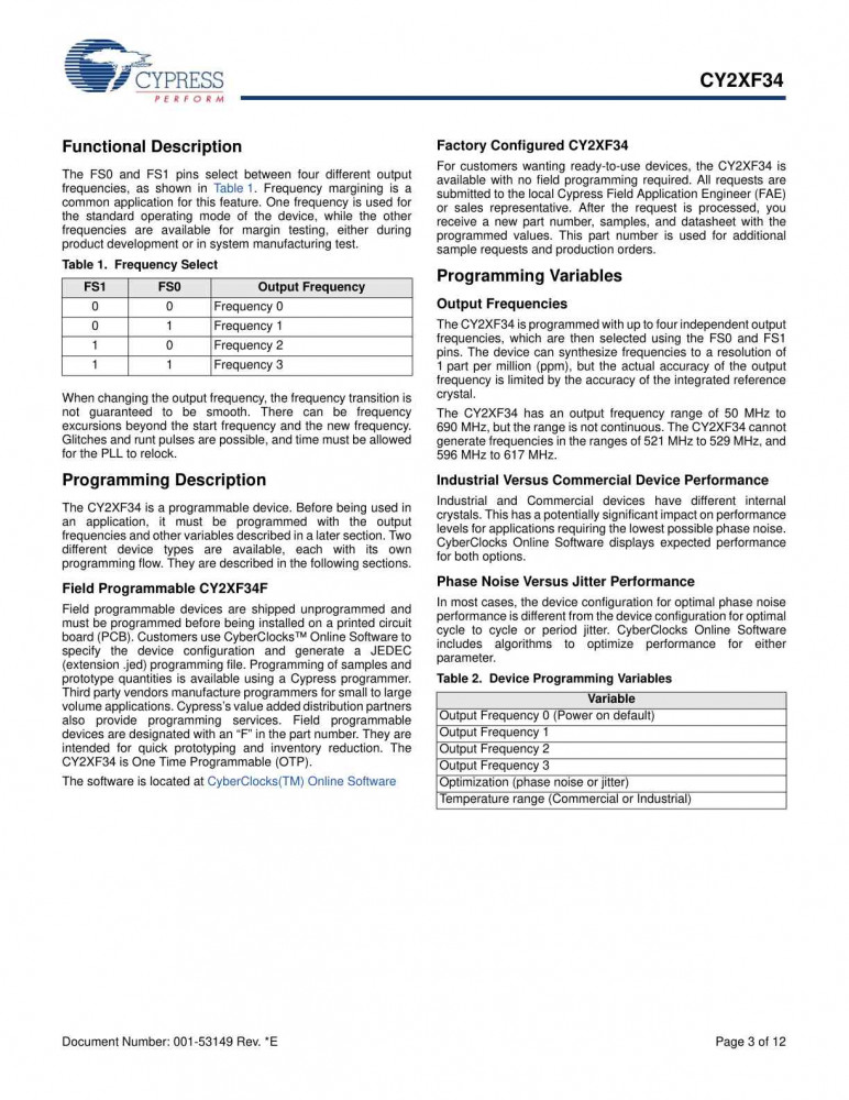 CY2XF34 datasheet page 3