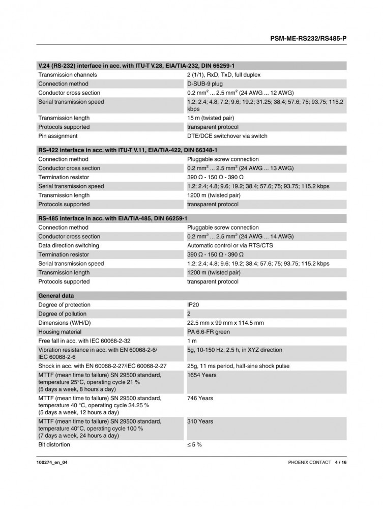 PSM-ME-RS232/RS485-P datasheet page 4