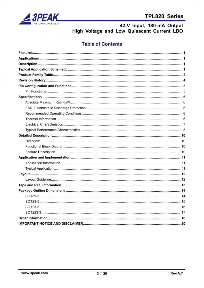TPL820 datasheet page 3