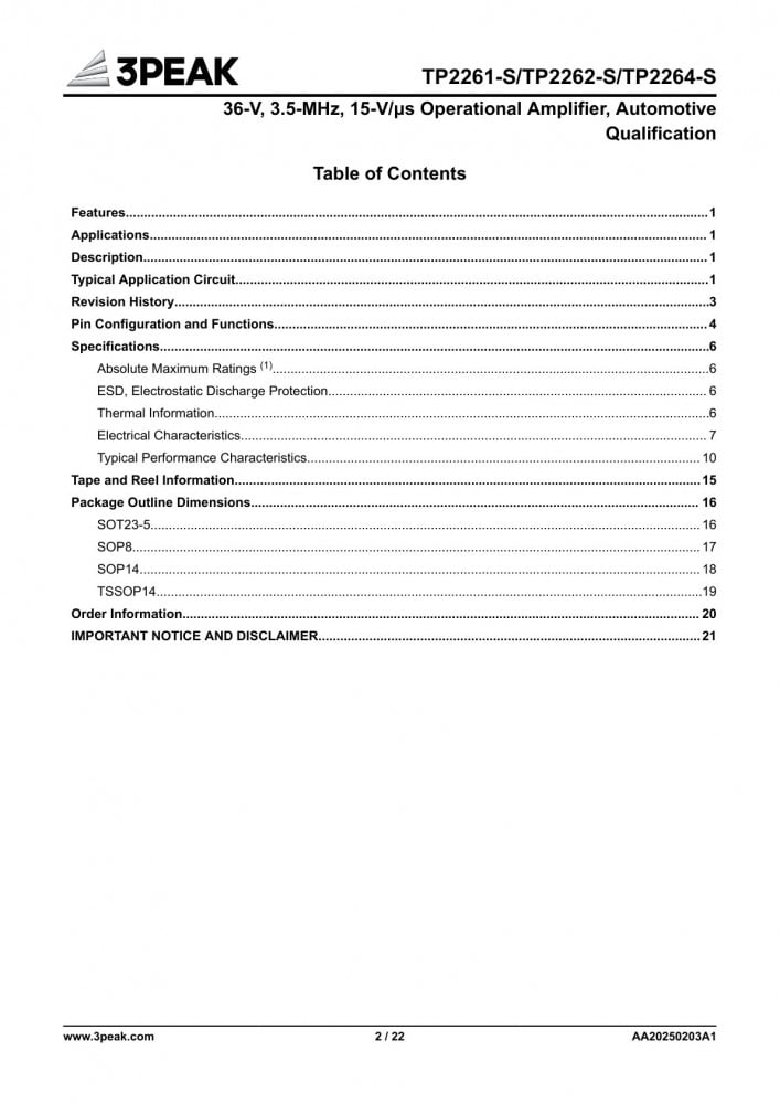 TP2261 datasheet page 2
