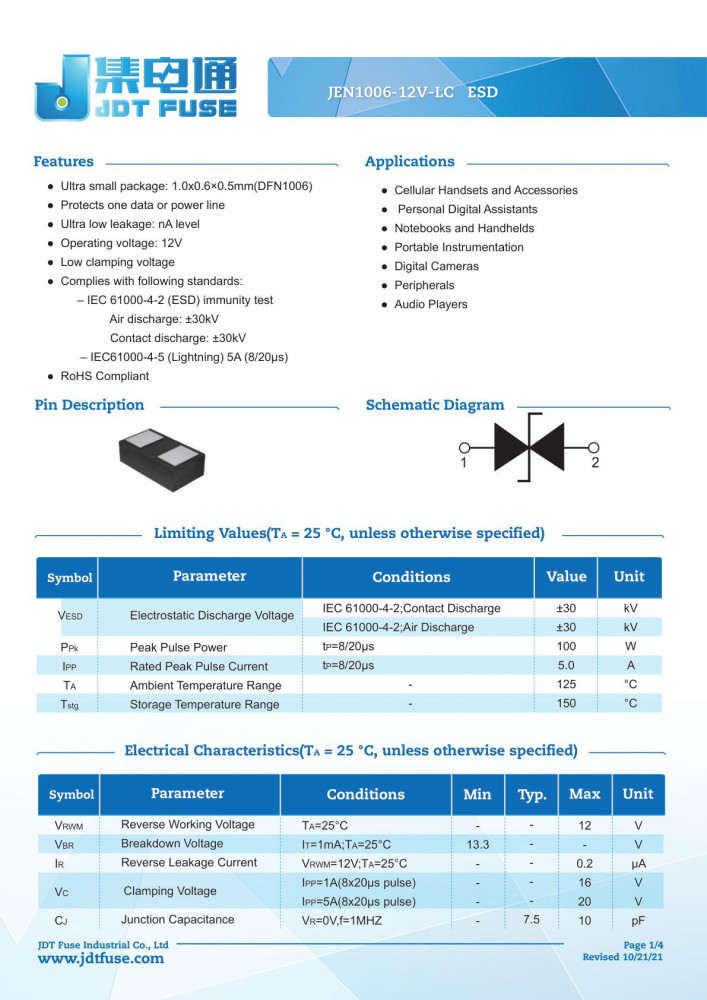 JEN1006-12V-LC datasheet page 2