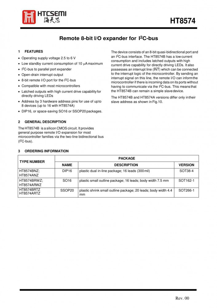 HT8574BRWZ datasheet page 1