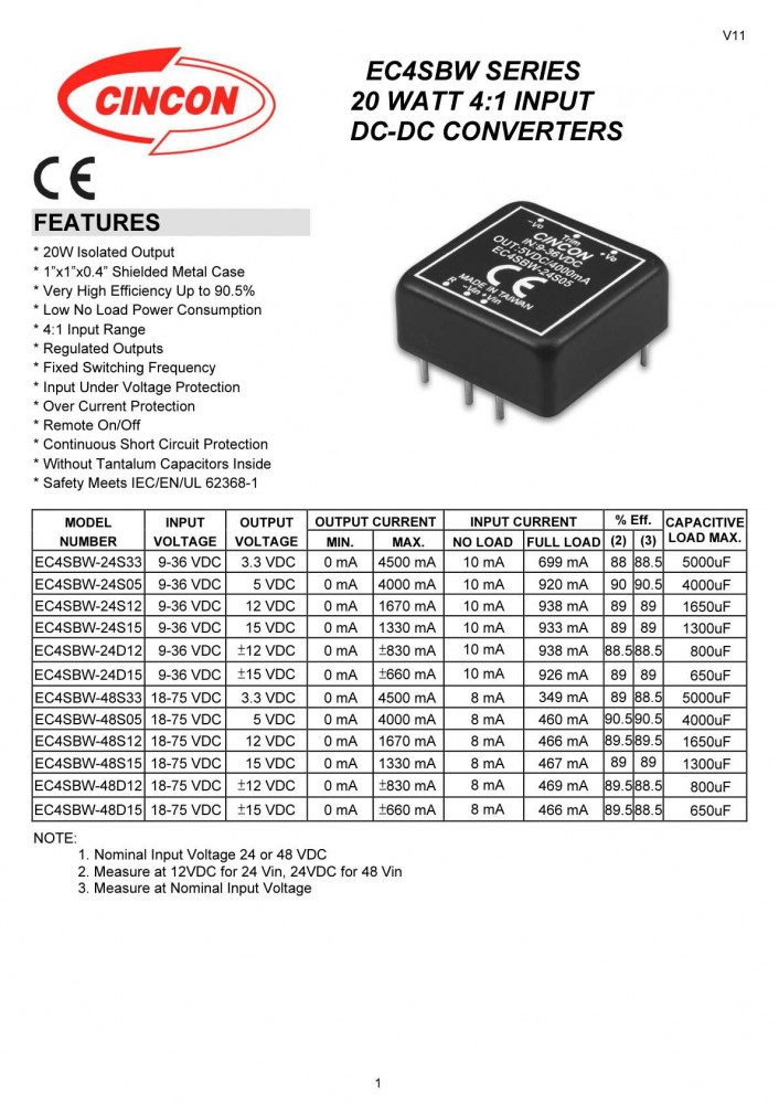 EC4SBW series product documentation page 1