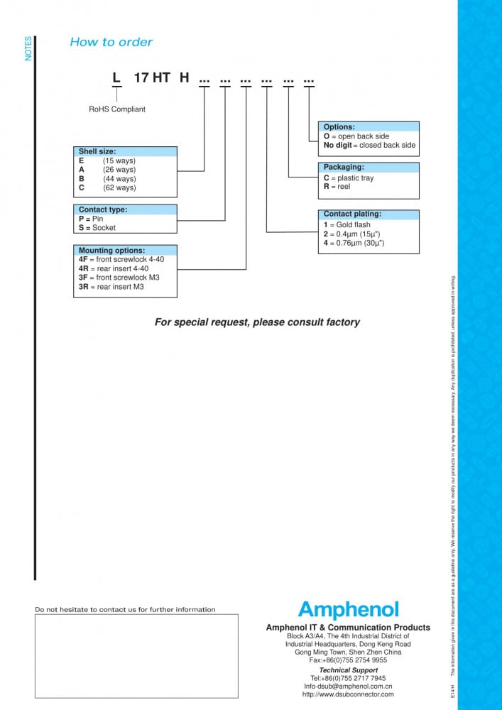 Amphenol L17HTHBS4F1C technical document page 4