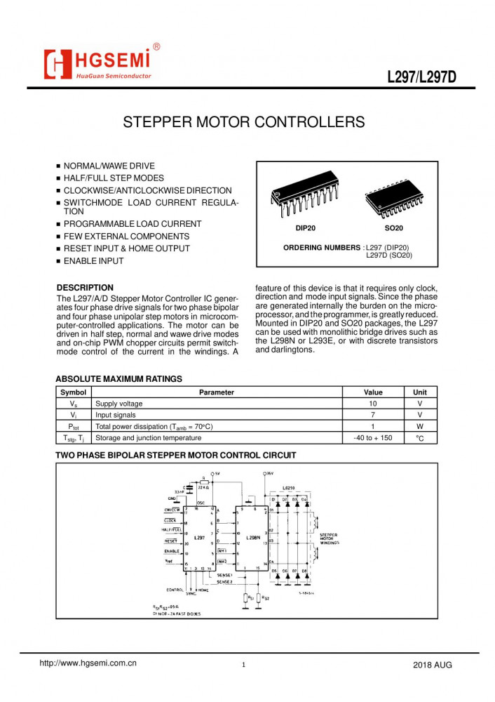 L297N datasheet page 1