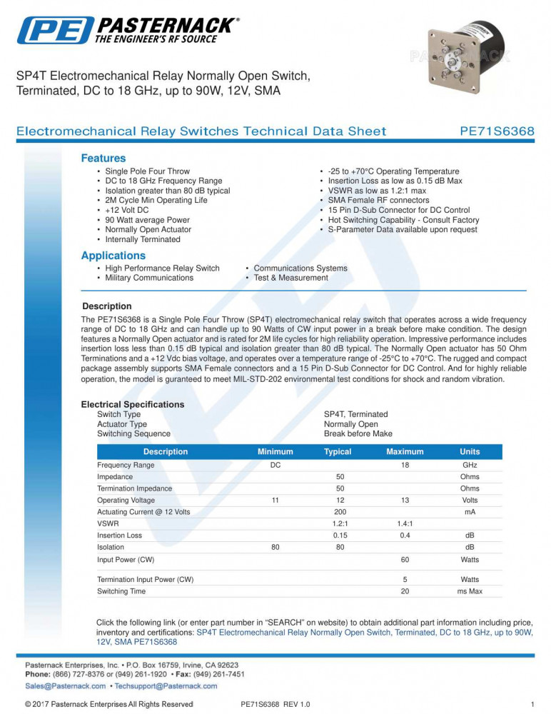 PE71S6368 datasheet page 1