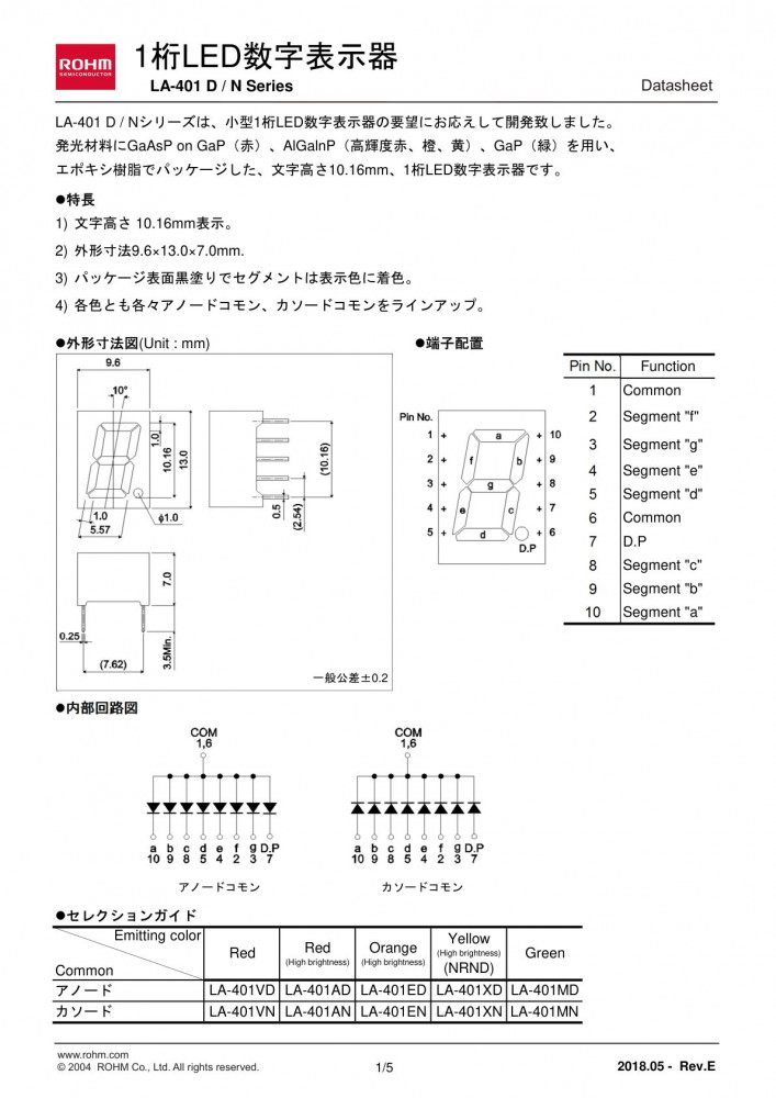 ROHM LA-401XD datasheet page 1