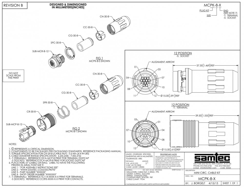 Samtec MCPK-8-T technical document preview