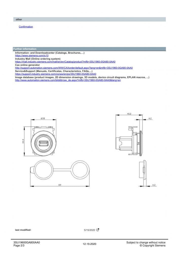 3SU19600GA800AA0 datasheet page 2