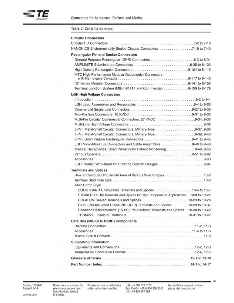 TE Connectivity technical document page 5