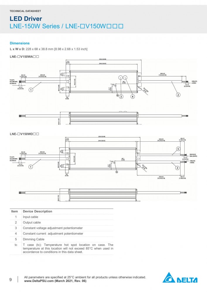 LNE-150W datasheet page 9
