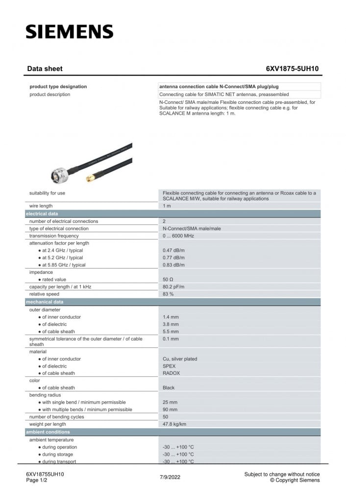 6XV18755UH10 technical document page 1