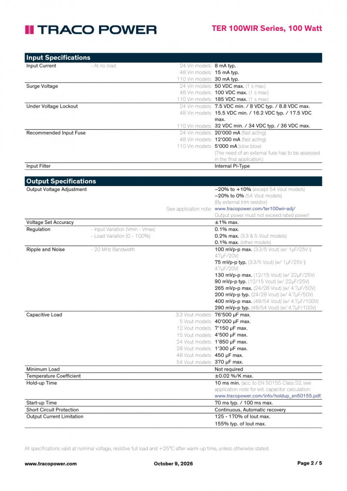 TER 100WIR technical document page 2